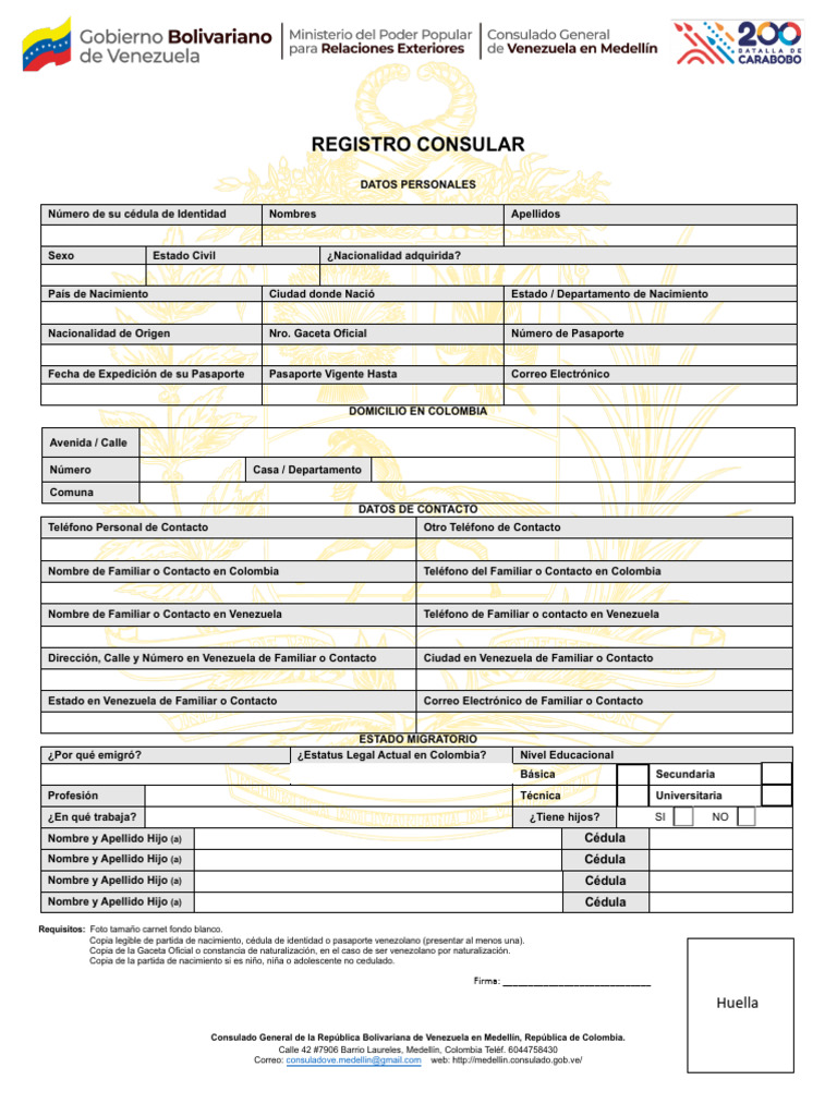 Formato Registro Consular FINAL | PDF