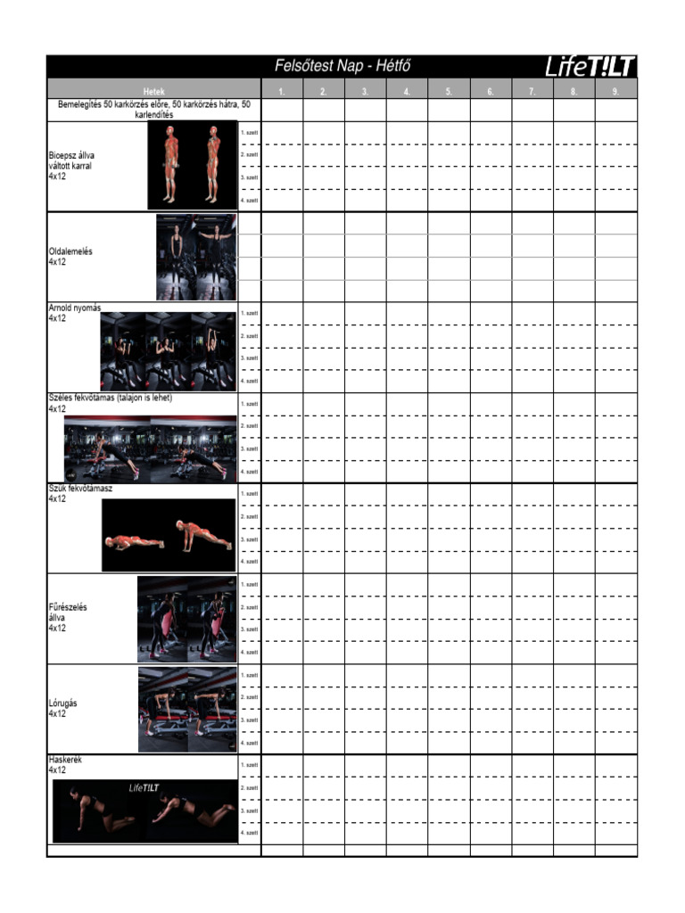 Edzésterv Bakker Lefogyok Otthoni | PDF
