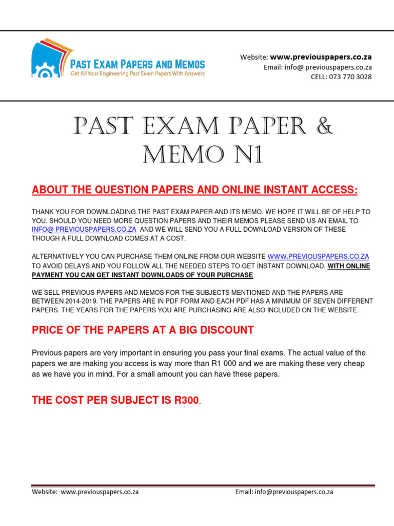 Free Engineering Science n1 Question Memo Download | PDF