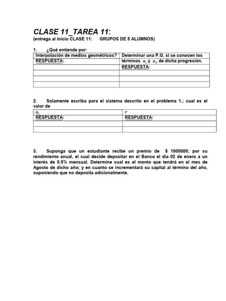 001 Tarea 11 | PDF | Finanzas y dinero | Métodos y materiales de enseñanza