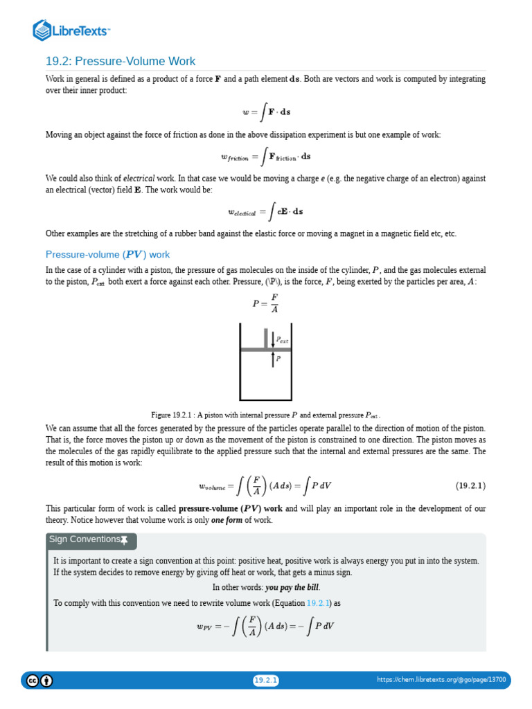 Understanding Pressure-Volume Work | PDF | Force | Gases