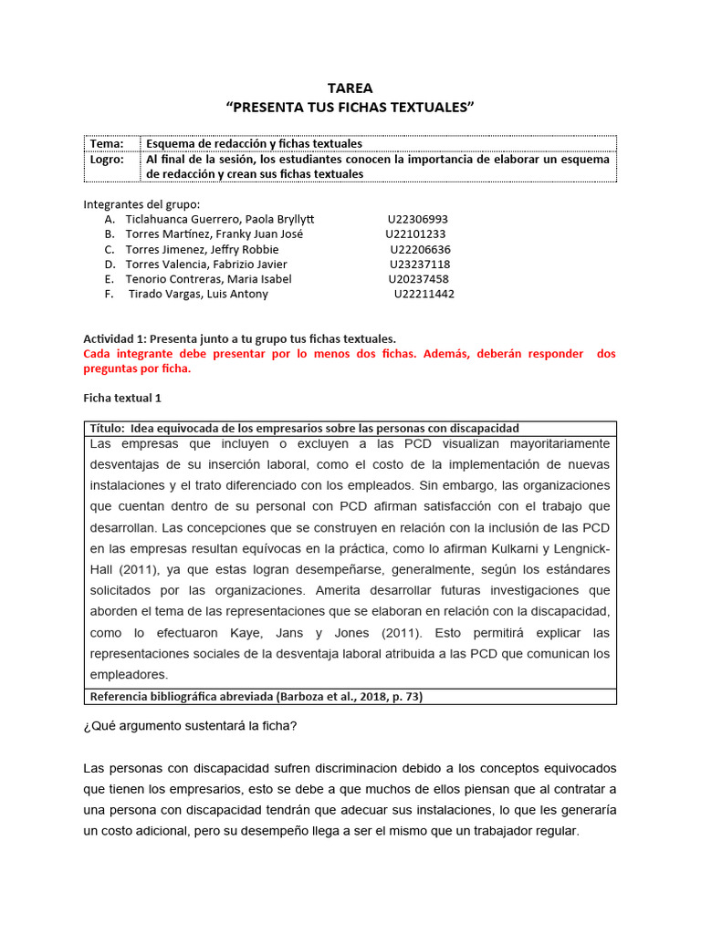Semana 09 - Tema 02 Tarea - Presenta Tus Fichas Textuales | PDF Semana 09 - Tema 02 Tarea - Presenta Tus Fichas Textuales | PDF