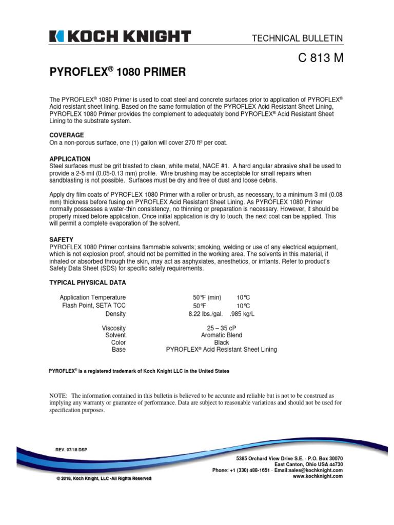 C 813 M Pyroflex 1080 Primer | PDF | Materials | Industrial Processes