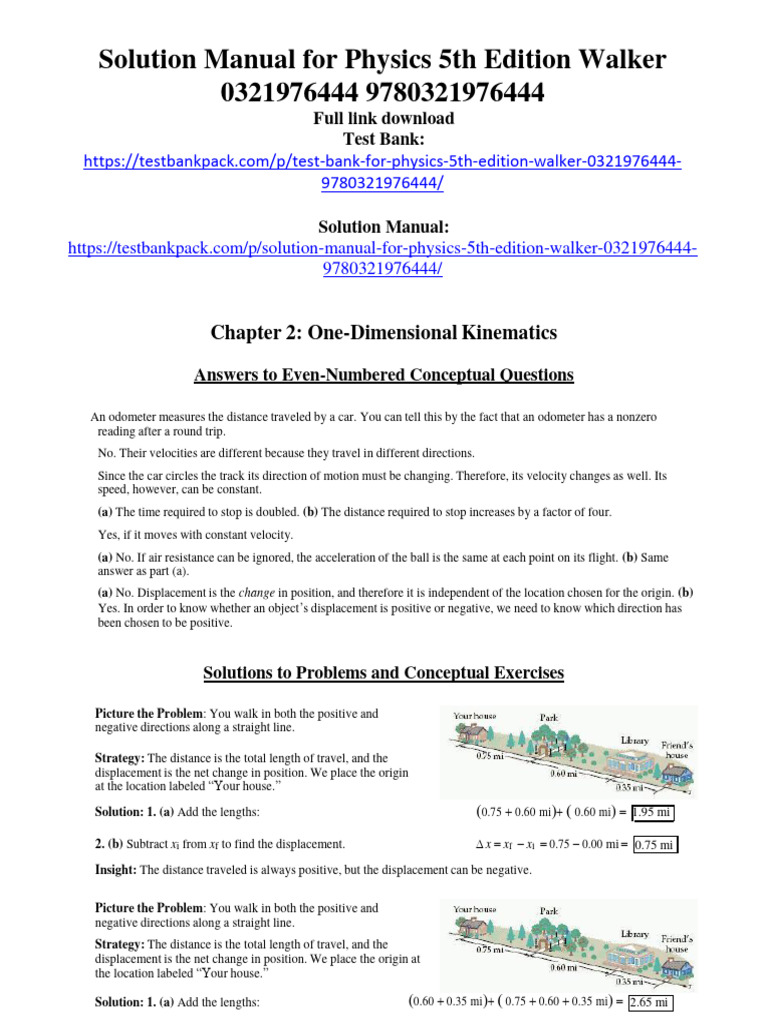 Solution Manual For Physics 5th Edition Walker 0321976444 9780321976444 ...