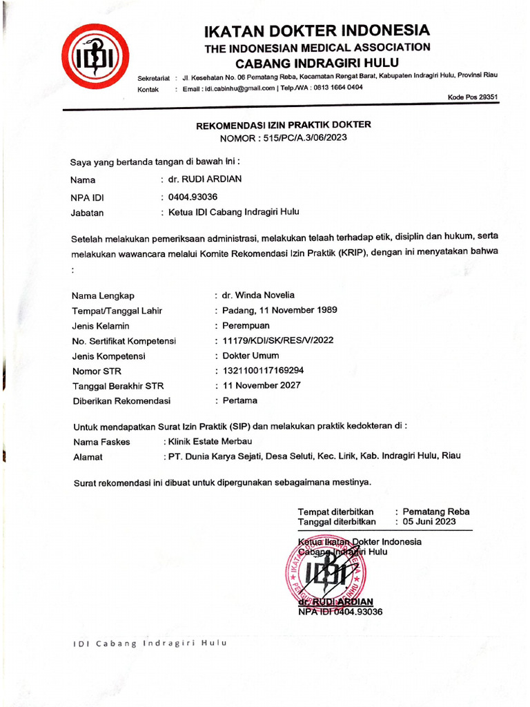 Rekomendasi Idi | PDF