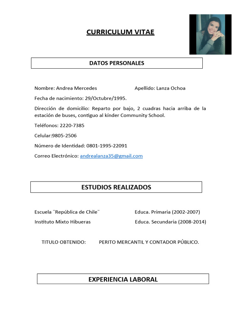 Curriculum Andrea | PDF