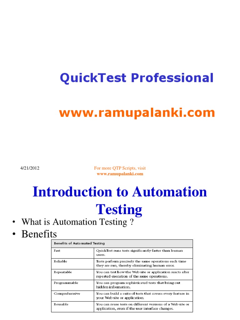 Quicktest Professional: For More QTP Scripts, Visit | PDF | Parameter ...