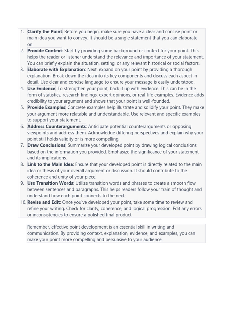 How To Develop Points | PDF | Career & Growth | Business