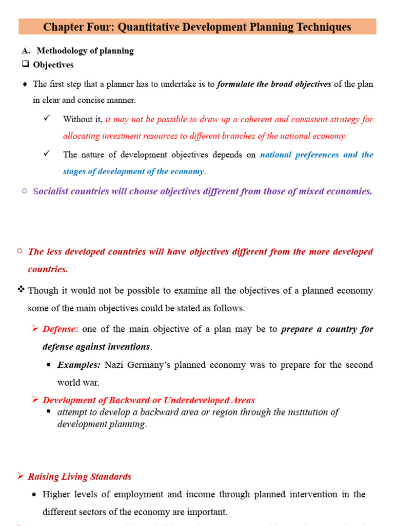 Chapter 4 Quantitative Development Planning Techniques | PDF