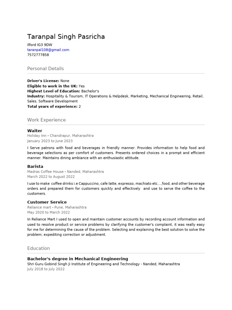 Taranpal Singh Pasricha | PDF