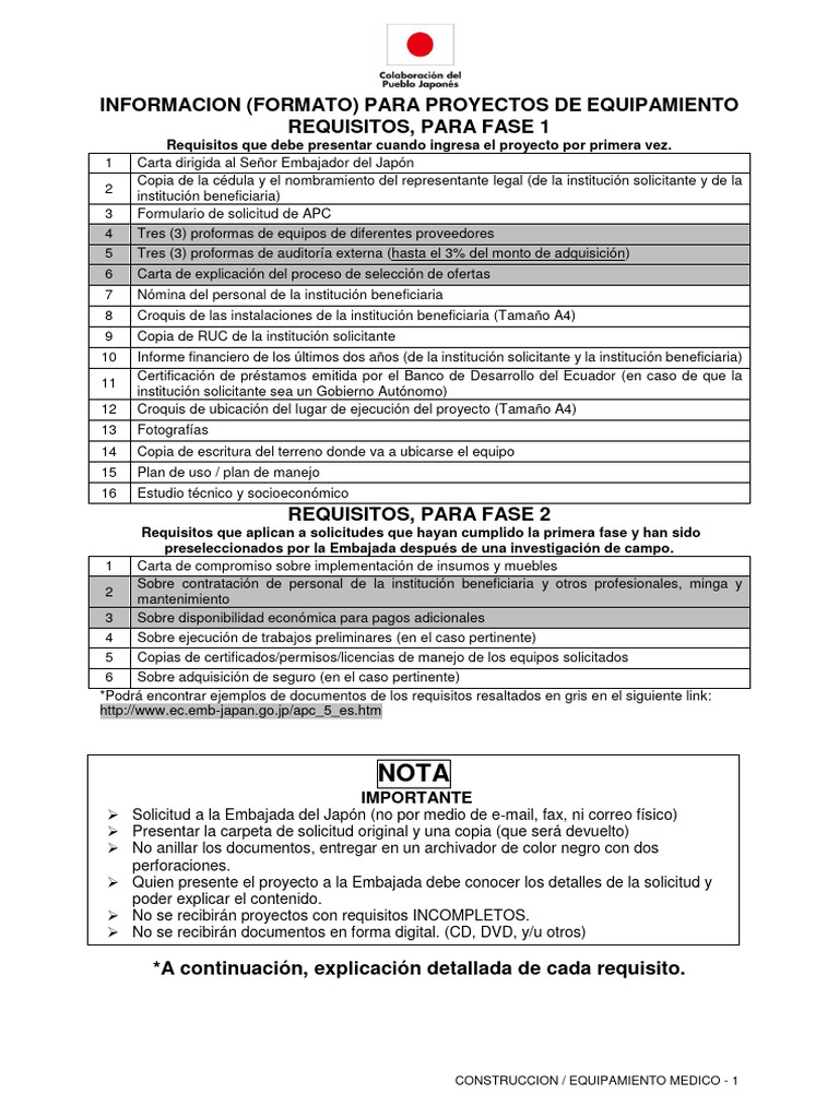 Formato Solicitud y Requisitos | PDF