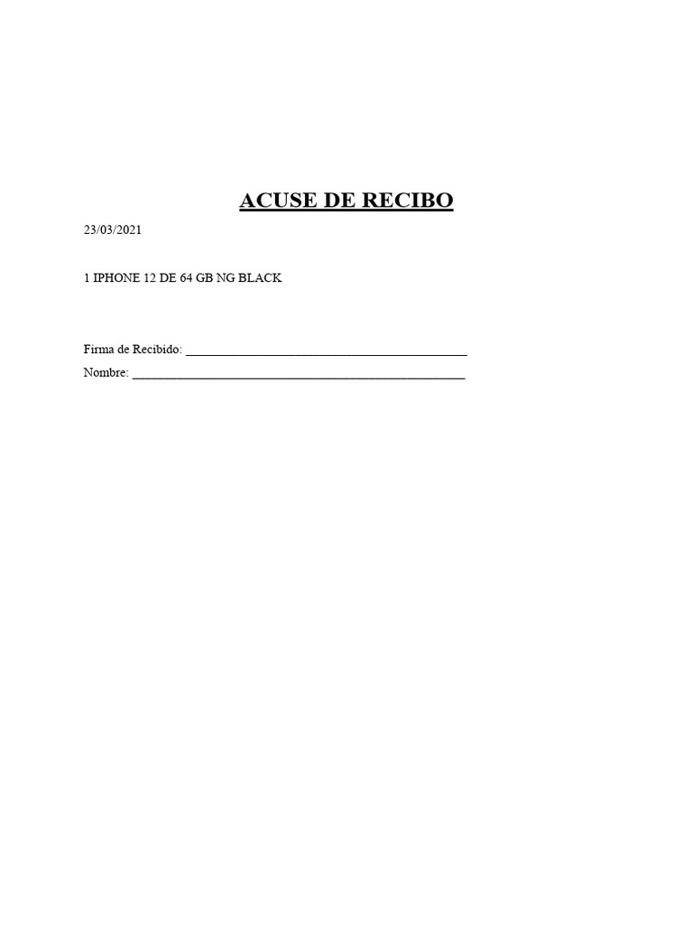 ACUSE de RECIBO Entrega de Celular | PDF