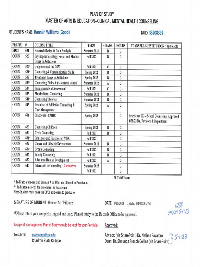 Final Plan of Study | PDF