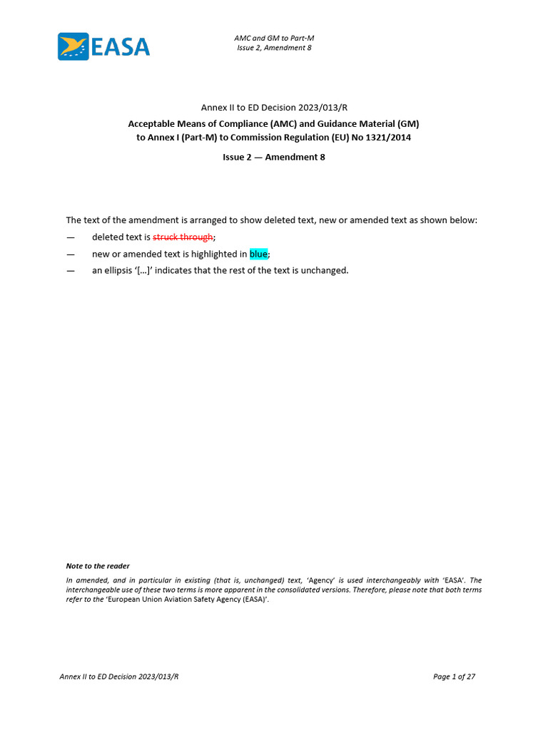 Amc GM To Part-M - Issue 2 Amendment 8 | PDF | Technology & Engineering | Computers