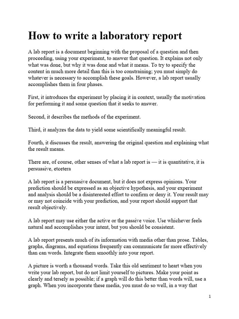 How To Write Lab Report | PDF