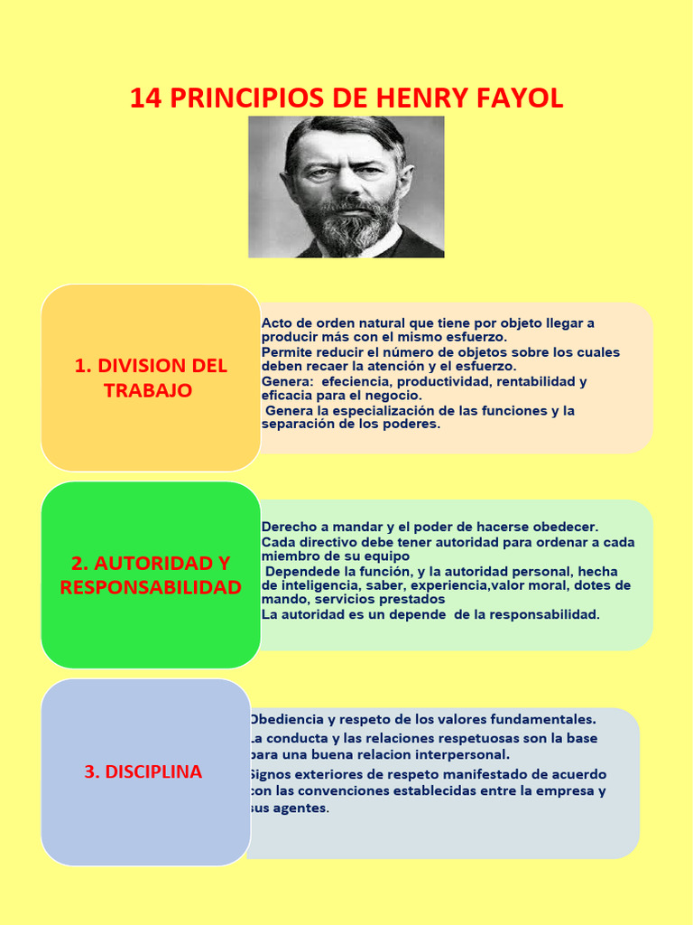 14 Principios de Henry Fayol | PDF
