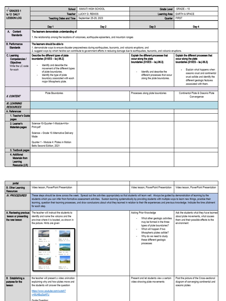 Week 4 G10 | Download Free PDF | Plate Tectonics | Geology