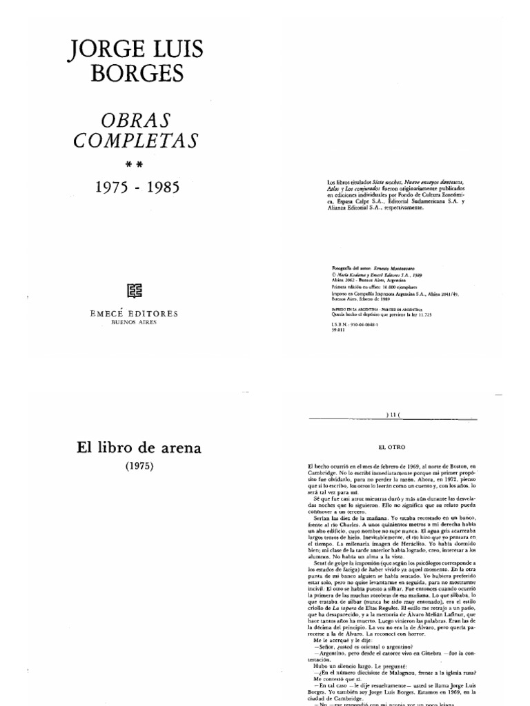 El Otro de Borges: Análisis y Resumen | PDF
