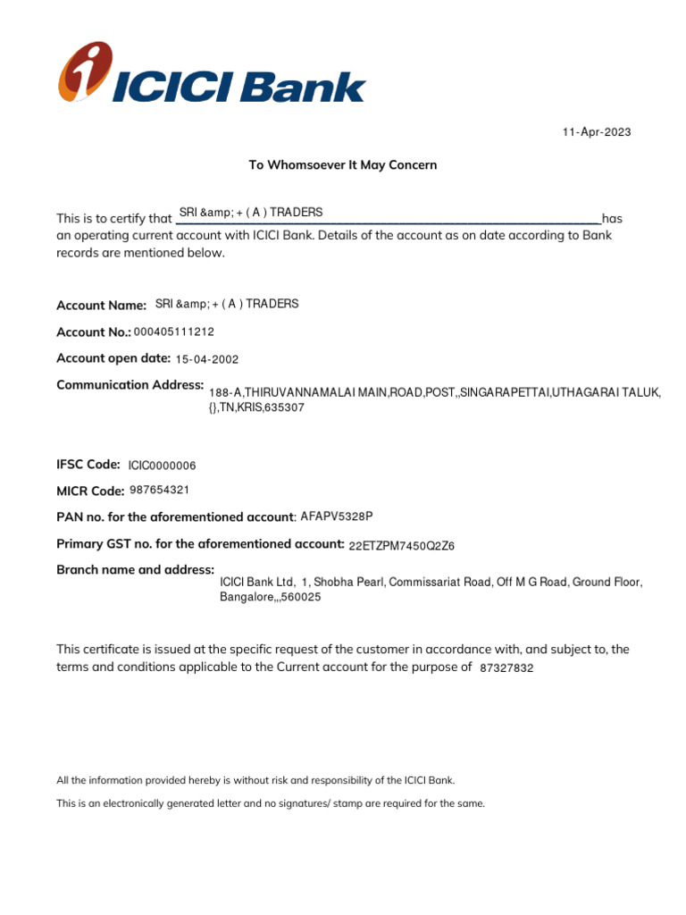 Bankers Certificate | PDF