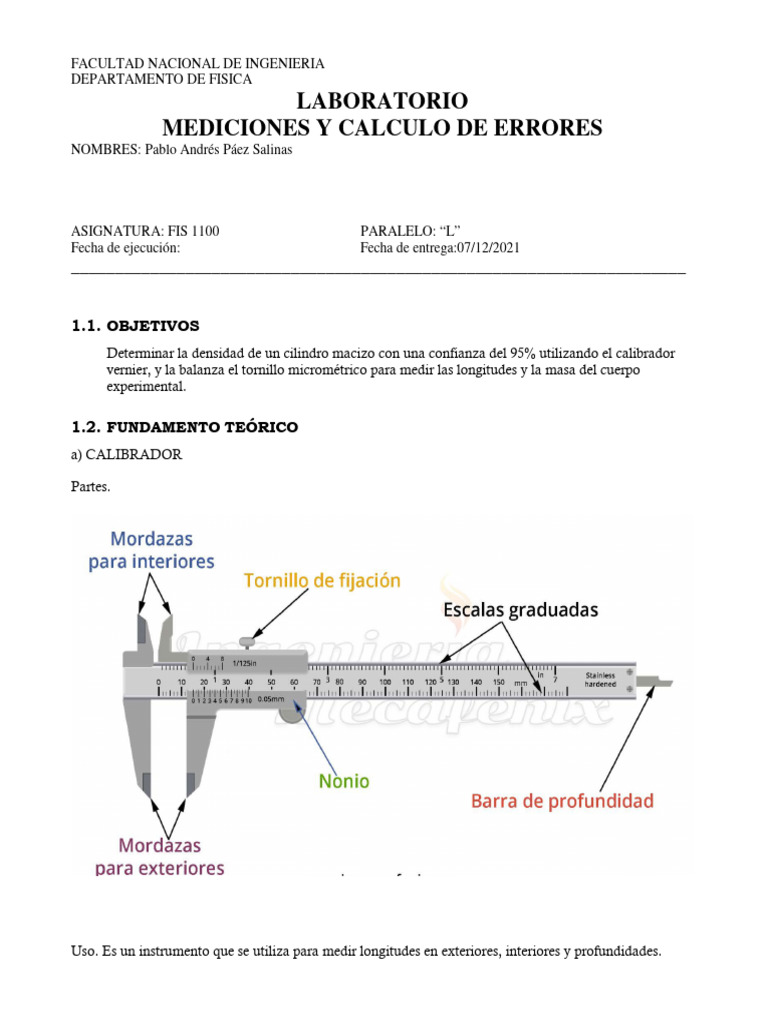 Guia de Lab Mediciones y Calculo de Errores | PDF Guia de Lab Mediciones y Calculo de Errores | PDF