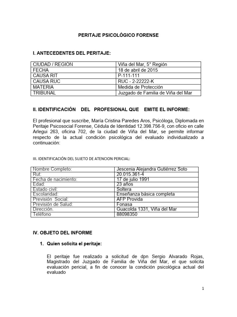 Modelo Peritaje | PDF