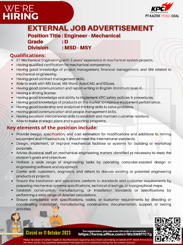 Engineer - Mechanical (MSY) | PDF