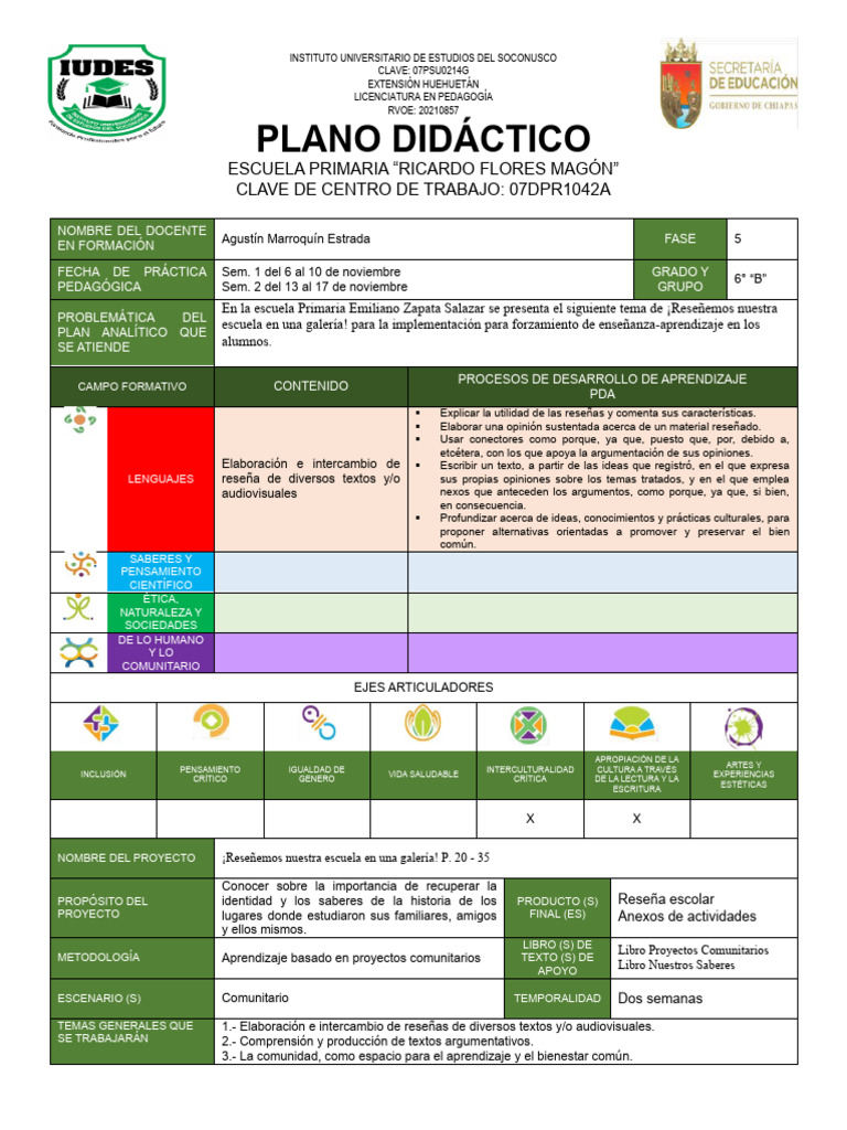 (Planeacion) PLANO DIDÁCTICO APRENDIZAJE BASADO EN PROYECTOS ... (Planeacion) PLANO DIDÁCTICO APRENDIZAJE BASADO EN PROYECTOS ...