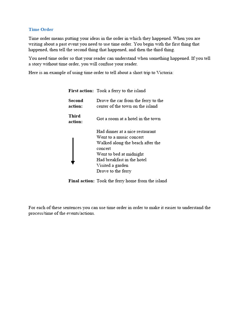 Time Order | PDF | Social Science | Foreign Language Studies