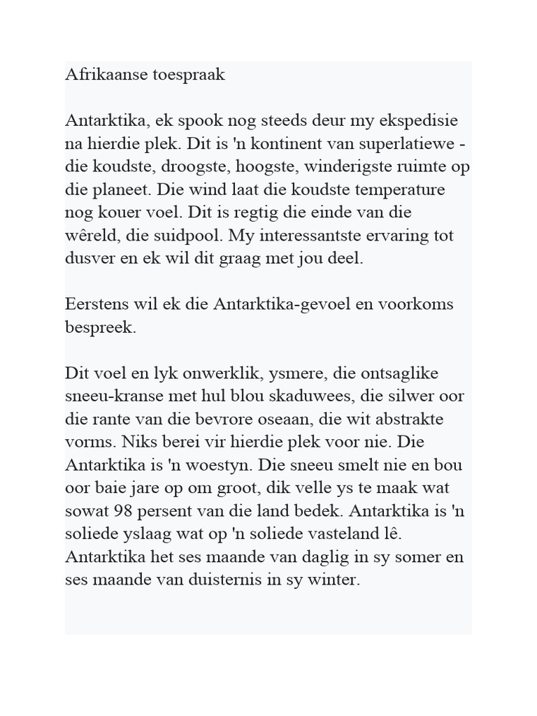 Afrikaanse Toespraak | PDF