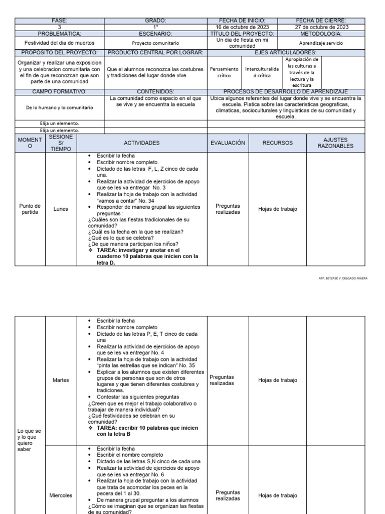 Planeacion Primer Grado | PDF Planeacion Primer Grado | PDF