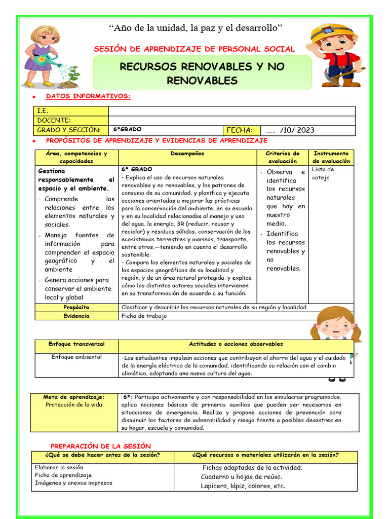 Recursos Naturales: Renovables y No Renovables | PDF