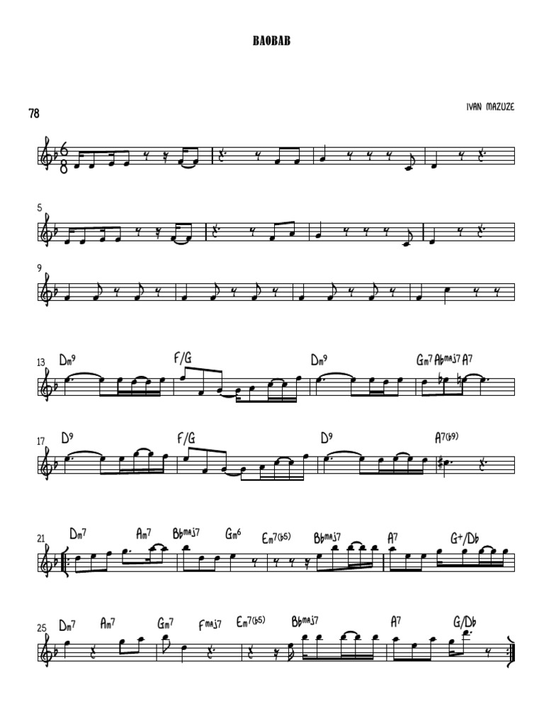 BAOBAB (Score Melody) | PDF