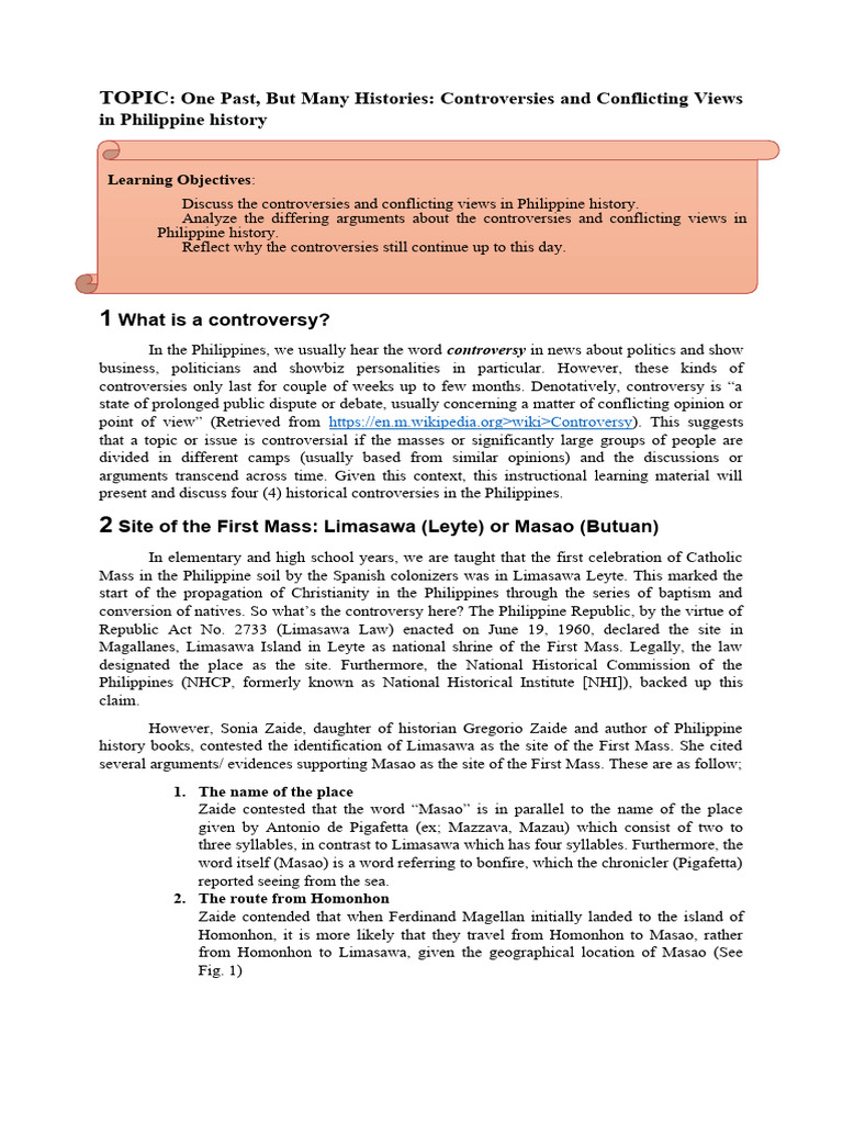 Controversies and Conflicting Views in Philippine History (JAP) | PDF ... Controversies and Conflicting Views in Philippine History (JAP) | PDF ...