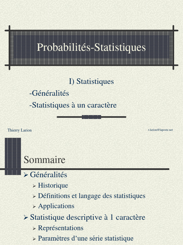 I1-Probabilités - Statistiques-Cours 1-2018-2019 | PDF