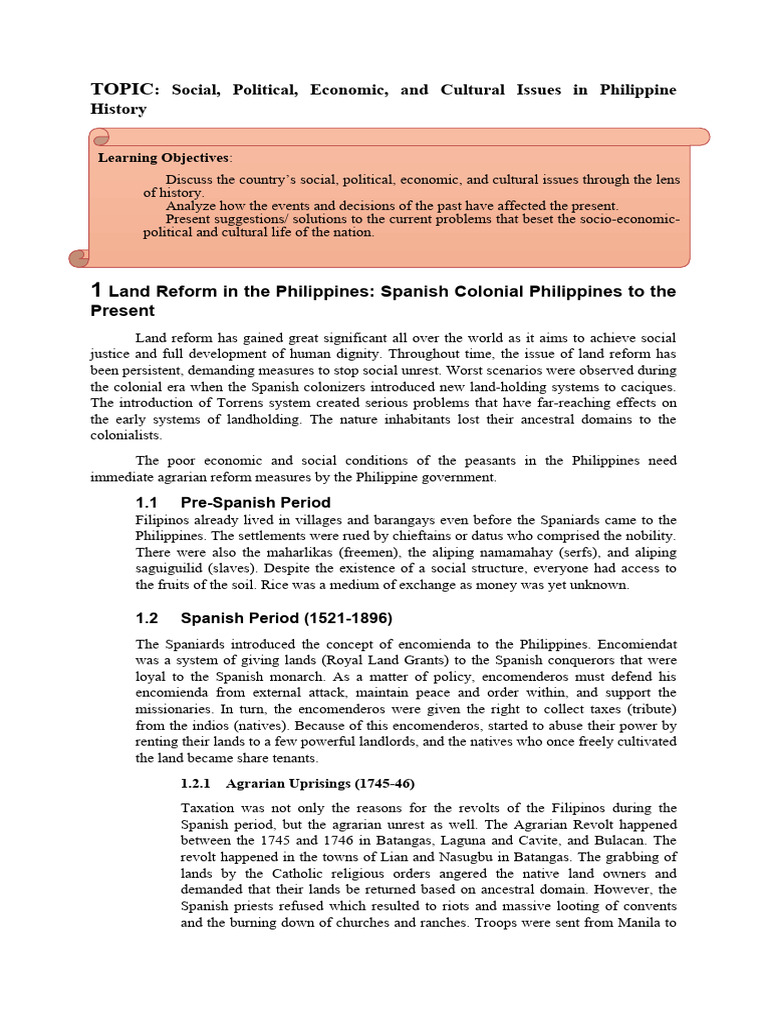 Philippine Land Reform History Overview | PDF | History