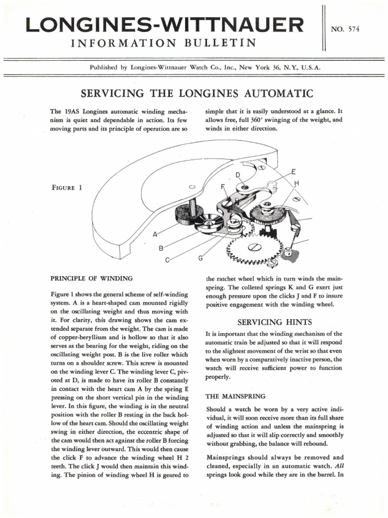Longines Cal. 19A 19AS 19ASD 19AD Repair Manual | PDF