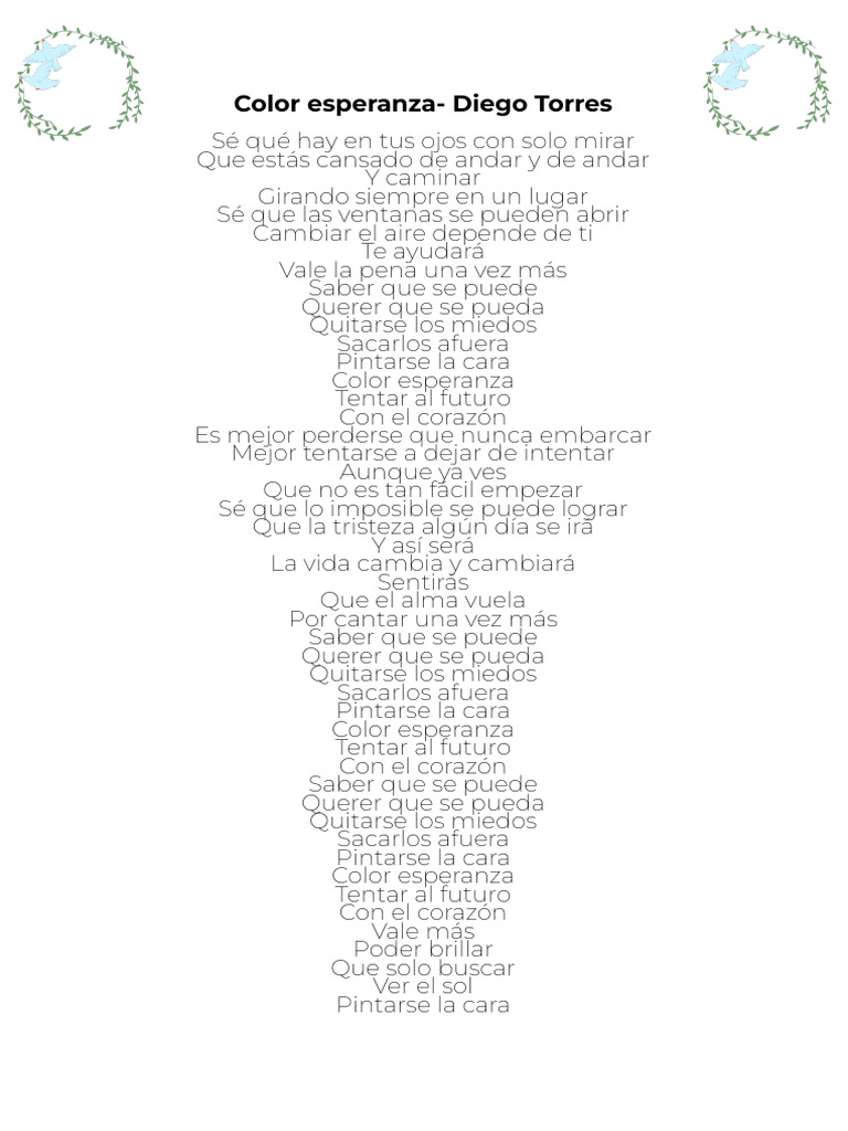 Color Esperanza - Diego Torres | PDF