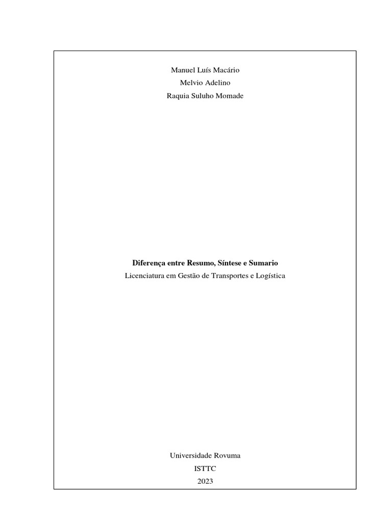 Raquia Suluho Momade Editado | PDF | Abstract (resumo) | Science