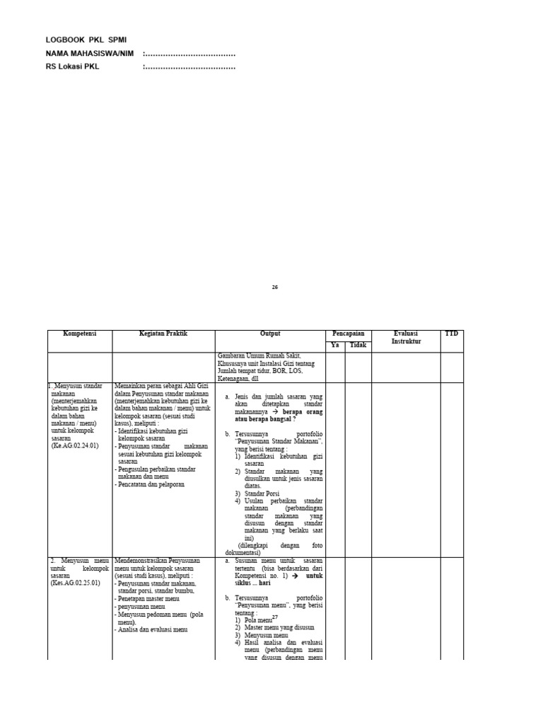 Logbook PKL KBK Spmi (Sby 2017) | PDF
