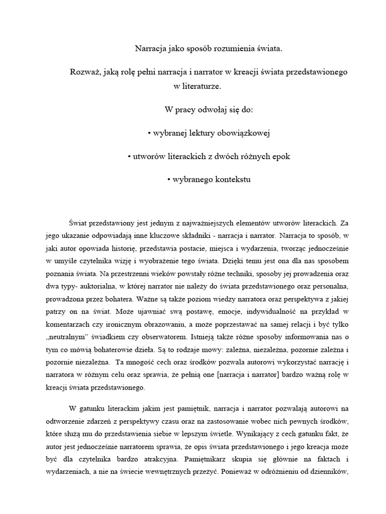 Narracja I Narrator | PDF