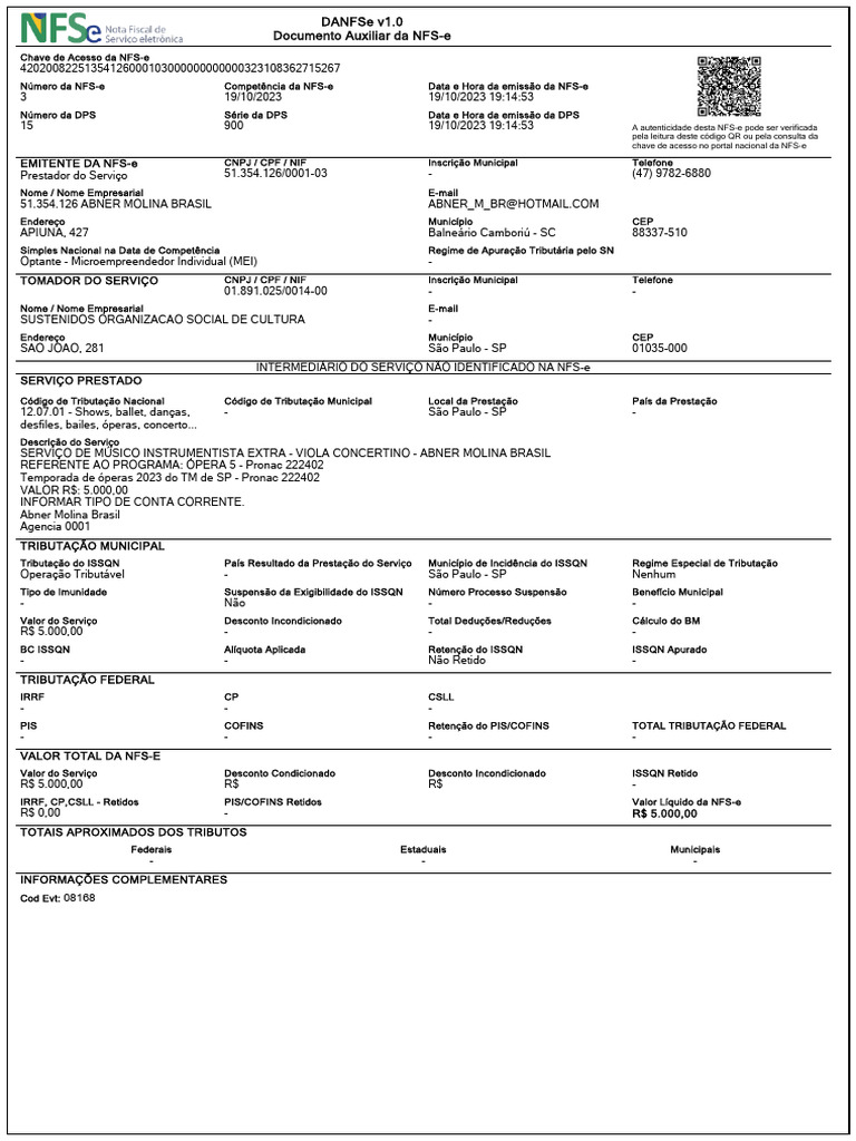 Pronac 5000 Nfse TM | PDF