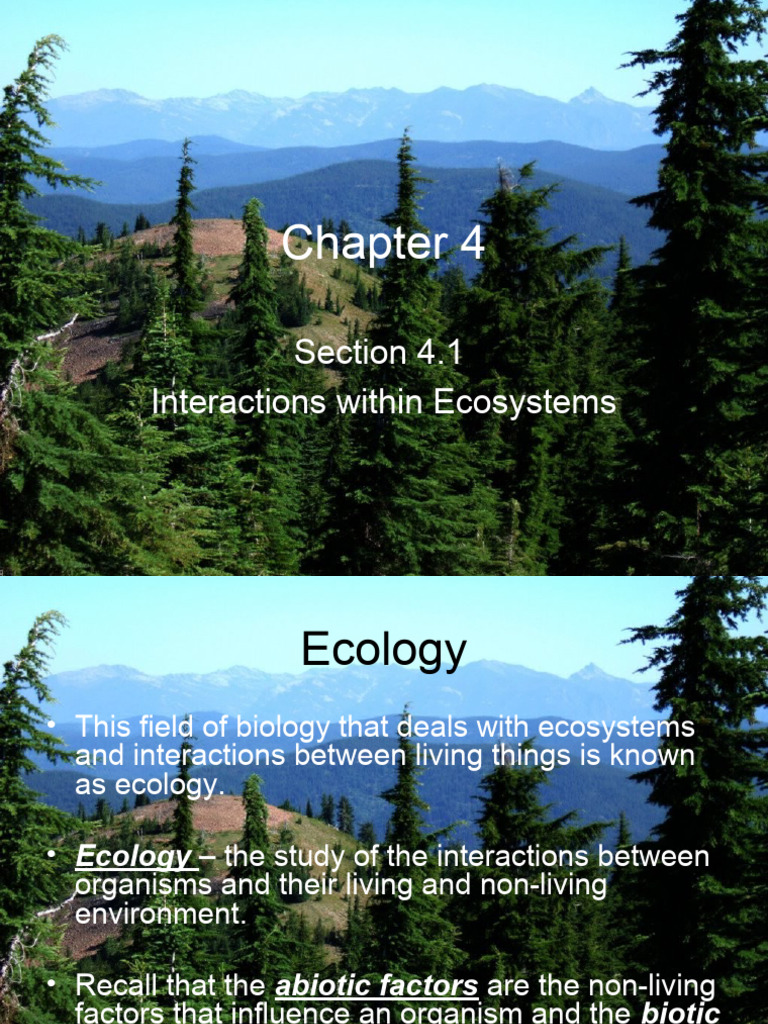 Section 4.1 Notes - Interactions Within Ecosystems | PDF