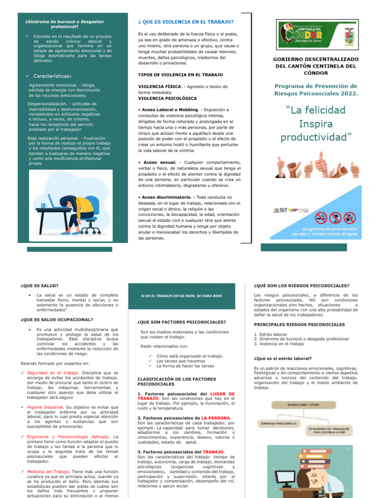 Triptico Riesgos Psicopsocial 2022 | PDF