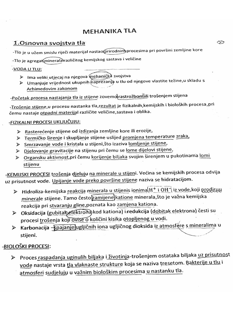 Teorija, 1.kolokvij, Meh Tla | PDF