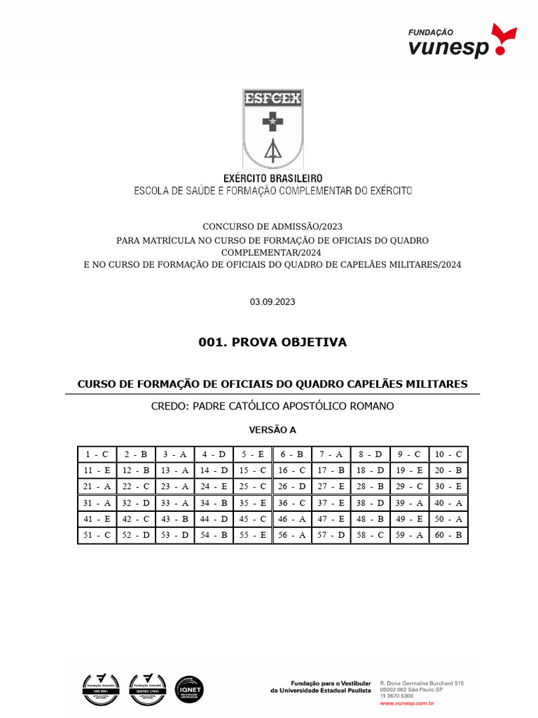 Gabarito Cfo QC Cfo QCM Final | PDF