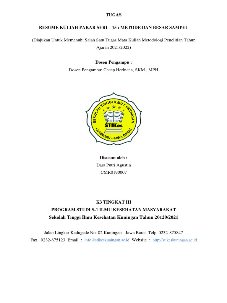 Resume Metlit Dara Putri K3 | PDF