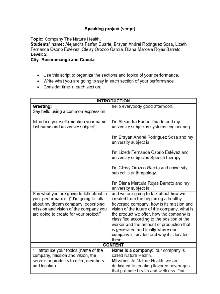 Formato Script - Level 2 | PDF
