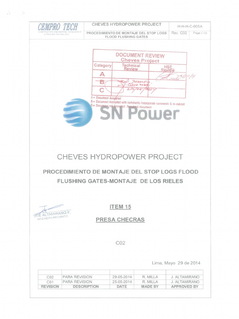 Procedimiento de Montaje Del Stop Logs Flood Flushing Gates-Montaje de ...