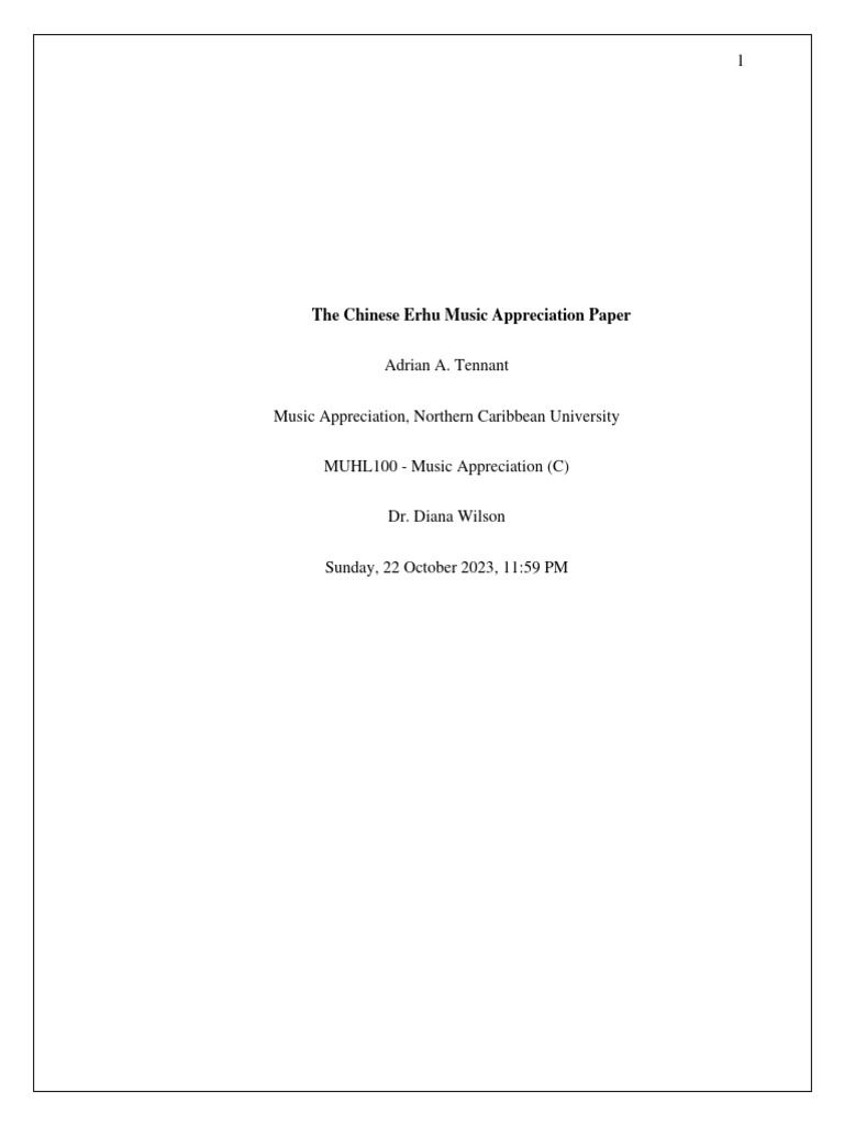 Understanding the Erhu: History & Techniques | PDF | String Instruments ...