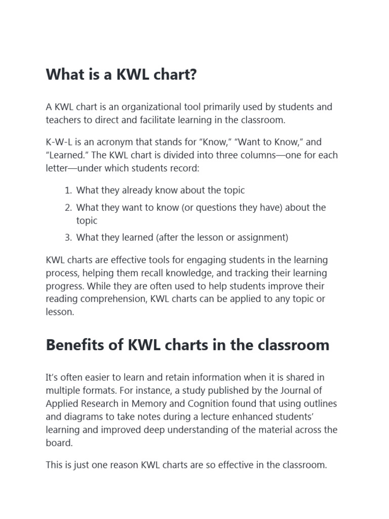 KWL Chart | PDF